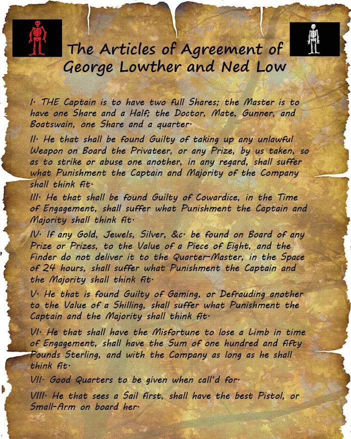 The Articles of Edward Low & George Lowther | The Golden Age of Piracy